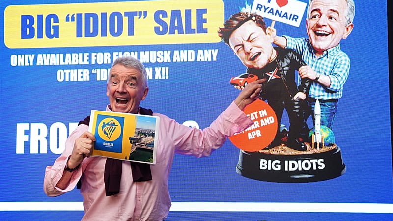 Ryanair boss O'Leary thanks Musk for 'big idiot' publicity over ...