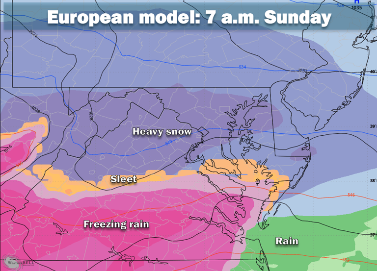 At least 5 to 10 inches of snow likely in DC area this weekend, plus ice