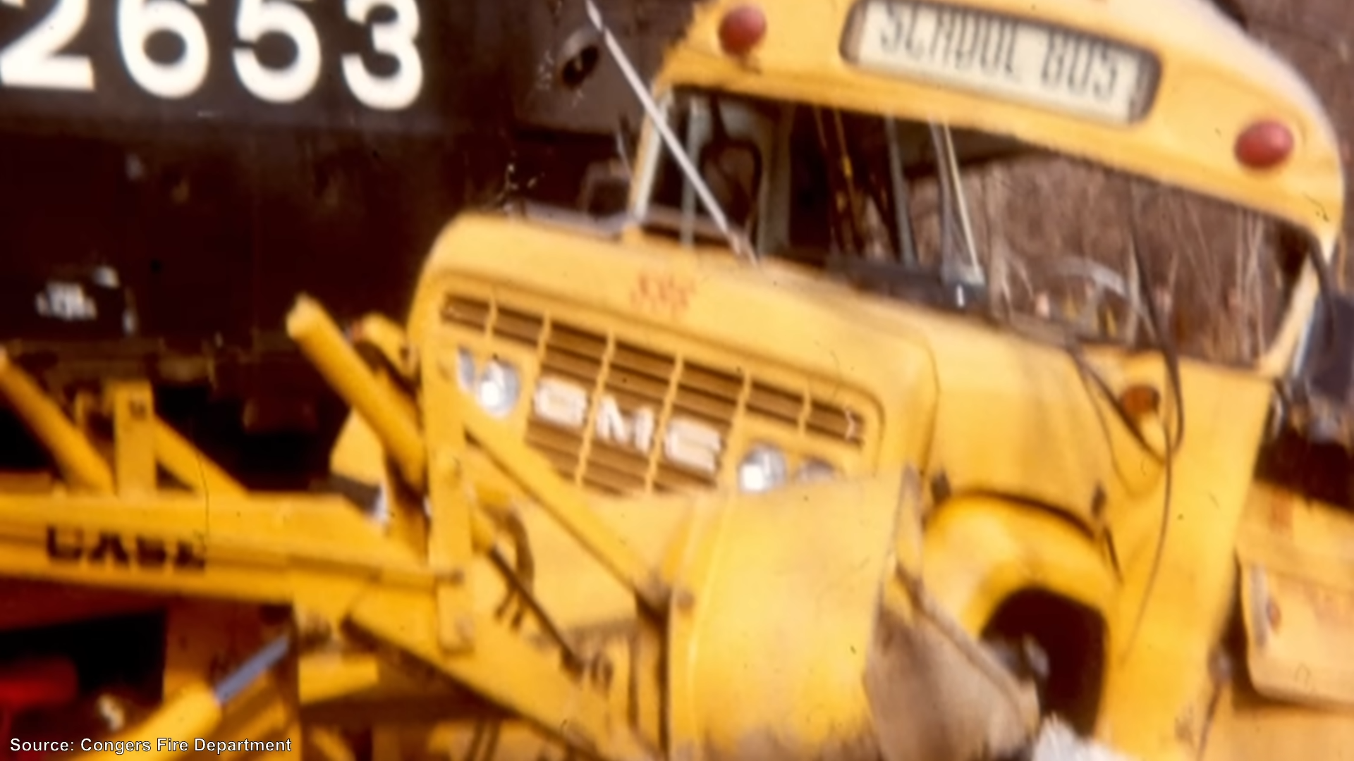 A school bus missed a railroad crossing - one train split it in half
