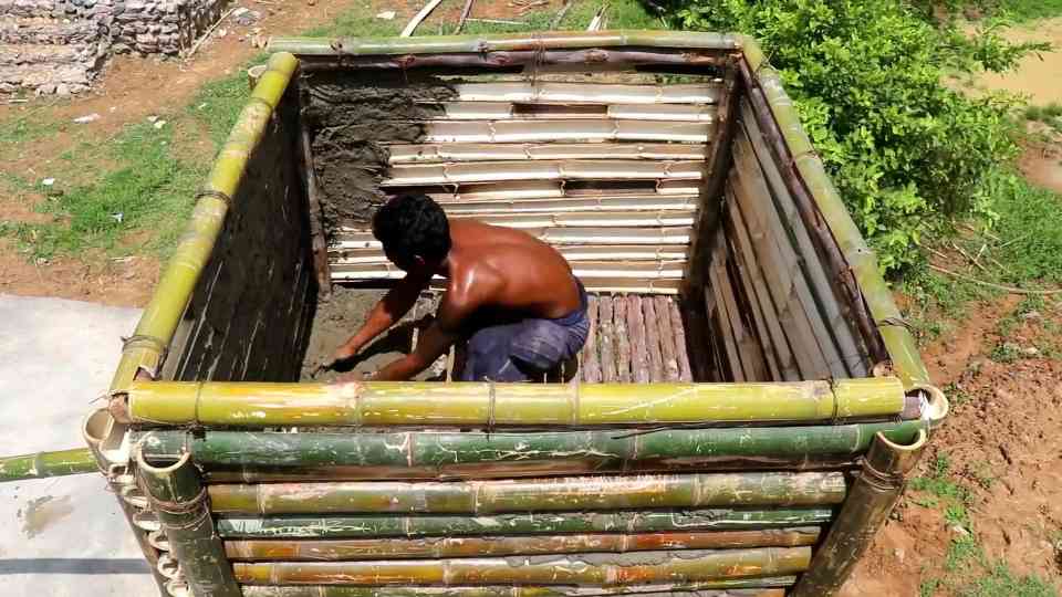 Digging for a shower tank was easy, making it hold was not