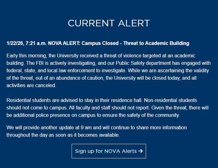 Villanova University closes campus after threat made to academic building