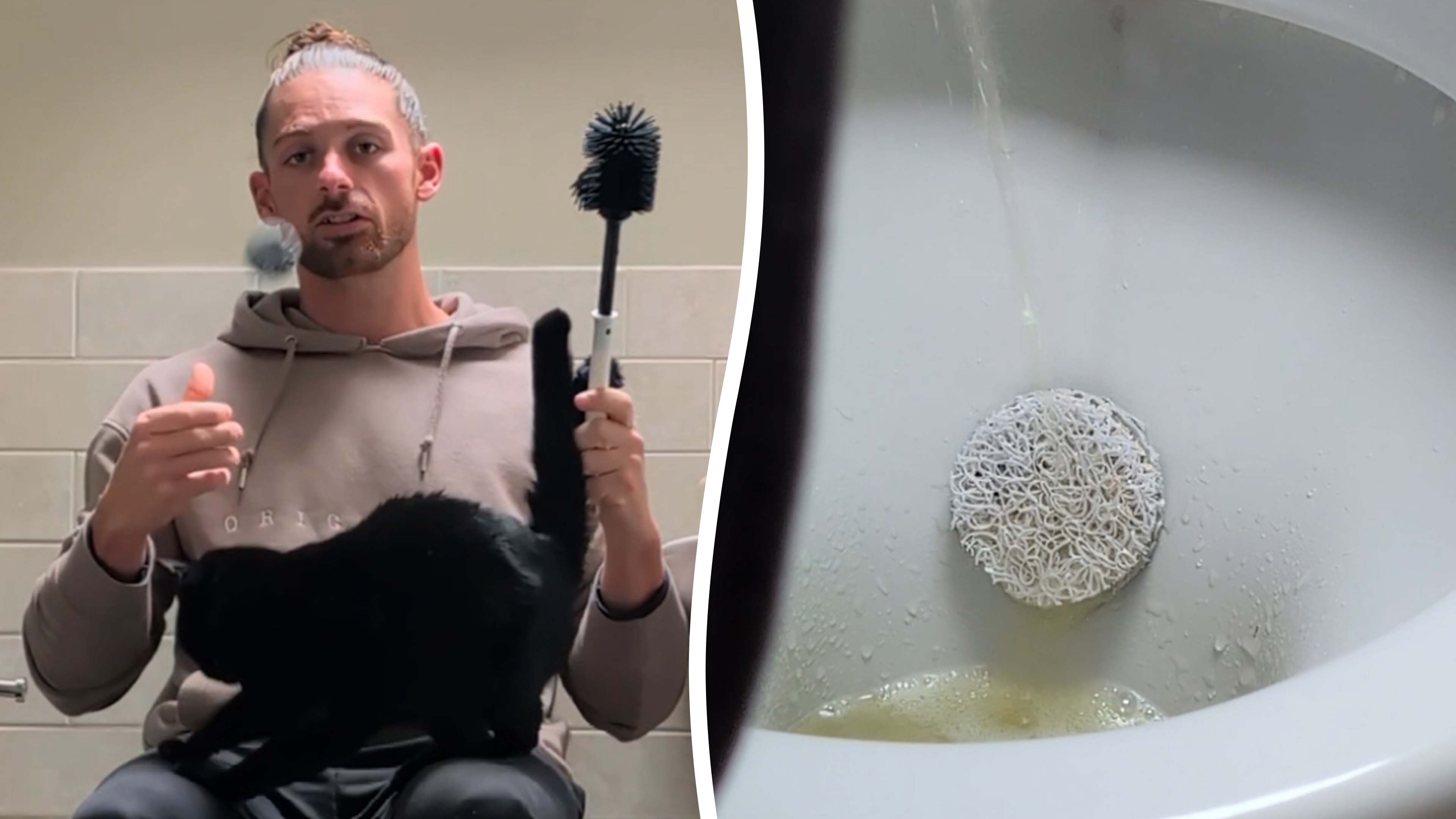 Bloke invents 'pee-patch' to aim at in loo after partner complaints of mess