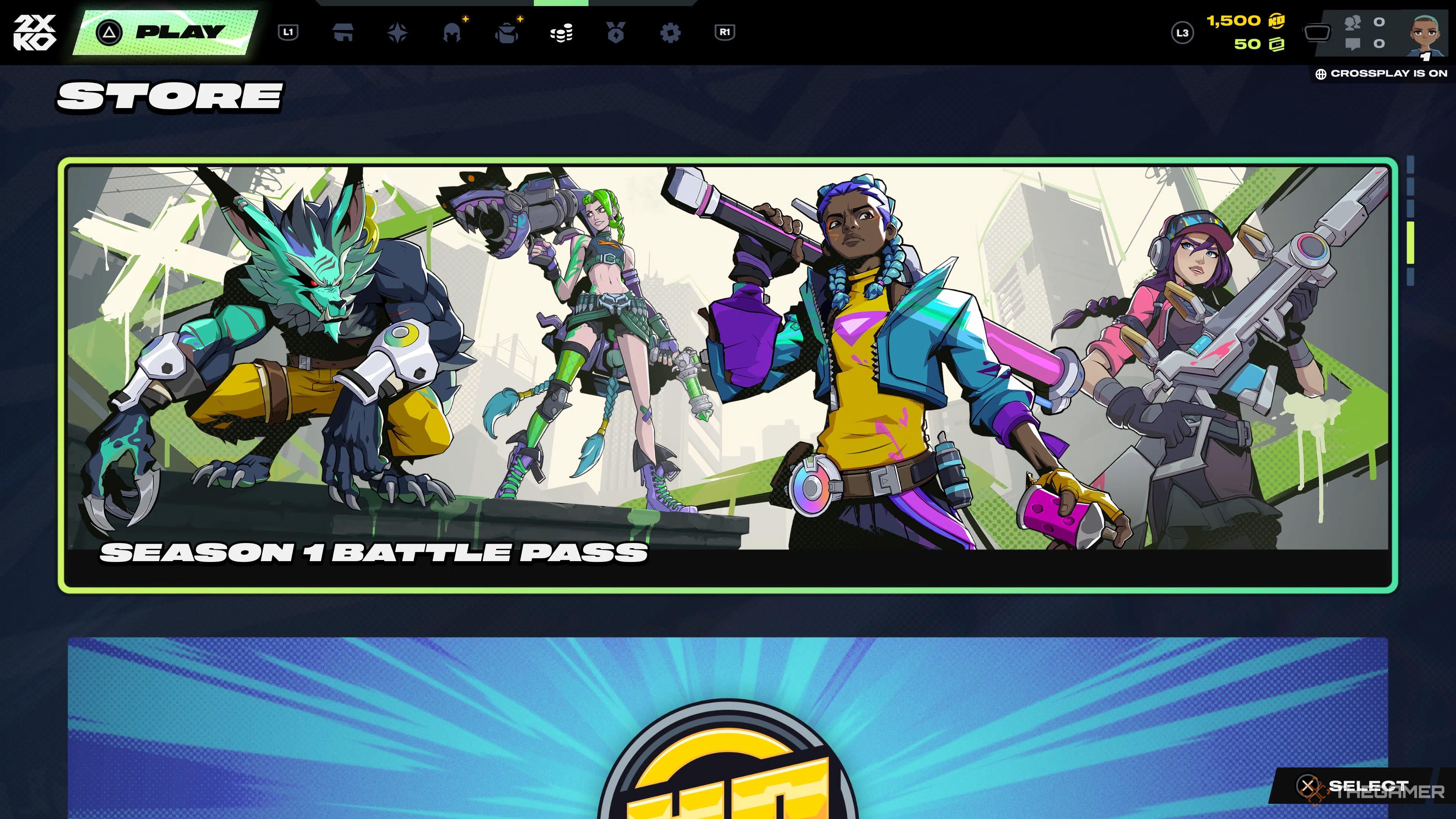 All rewards in the season 1 battle pass in 2XKO