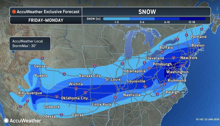 Snowfall totals for major storm increase as path shifts north