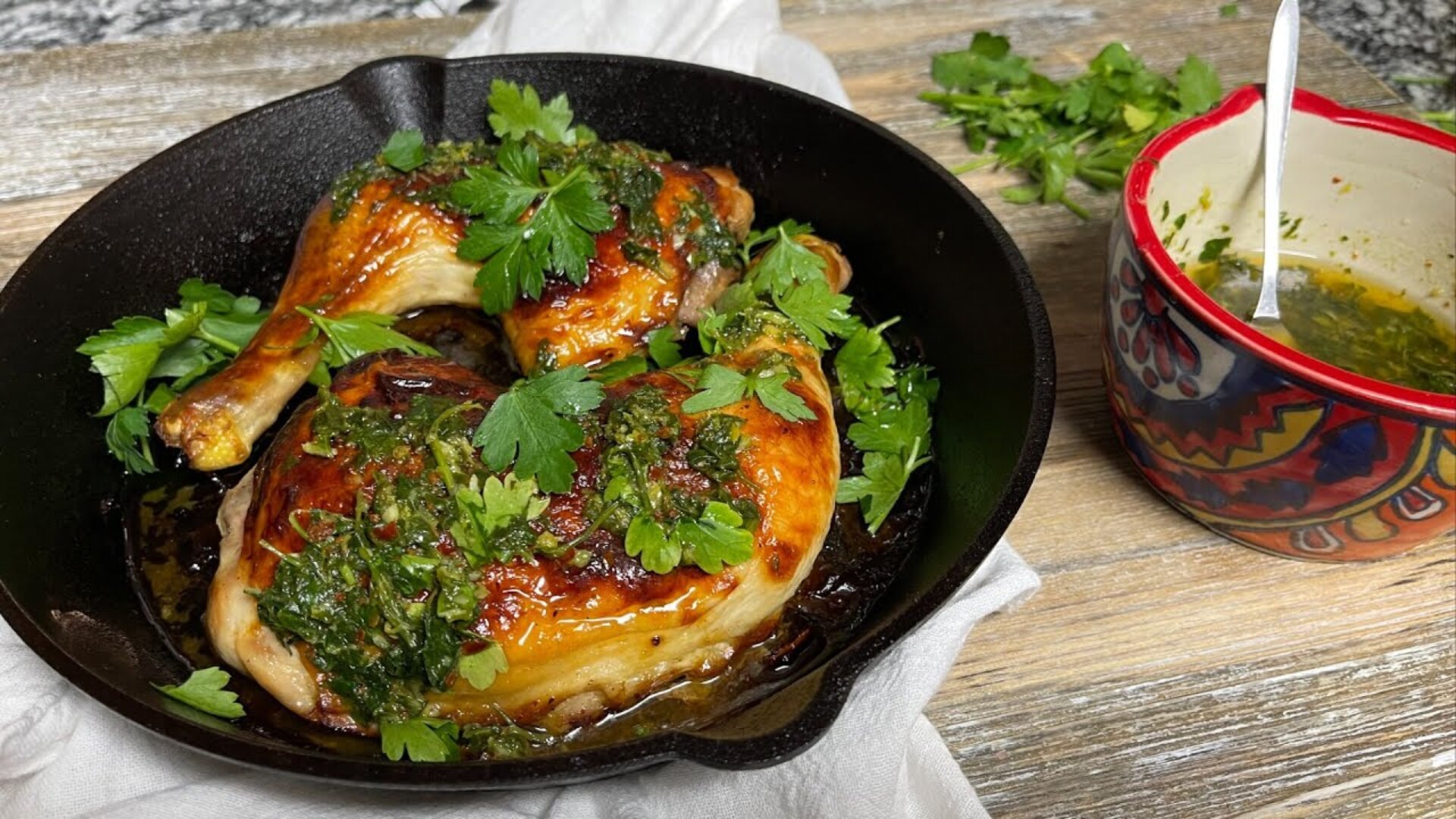 Buttermilk-baked chicken with chimichurri recipe