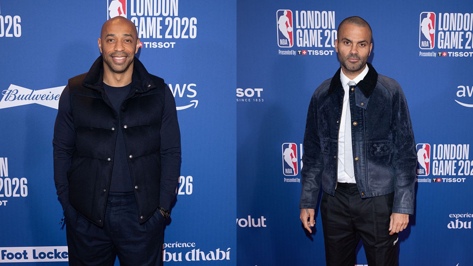 Thierry Henry y Tony Parker en la alfombra roja de la NBA en Londres