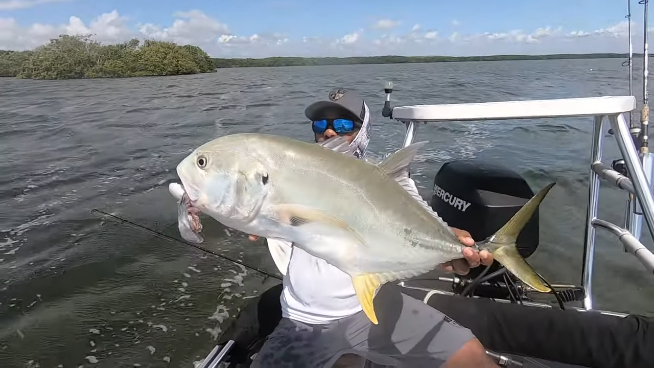 Big Jack Crevalle hits while we dodge lightning