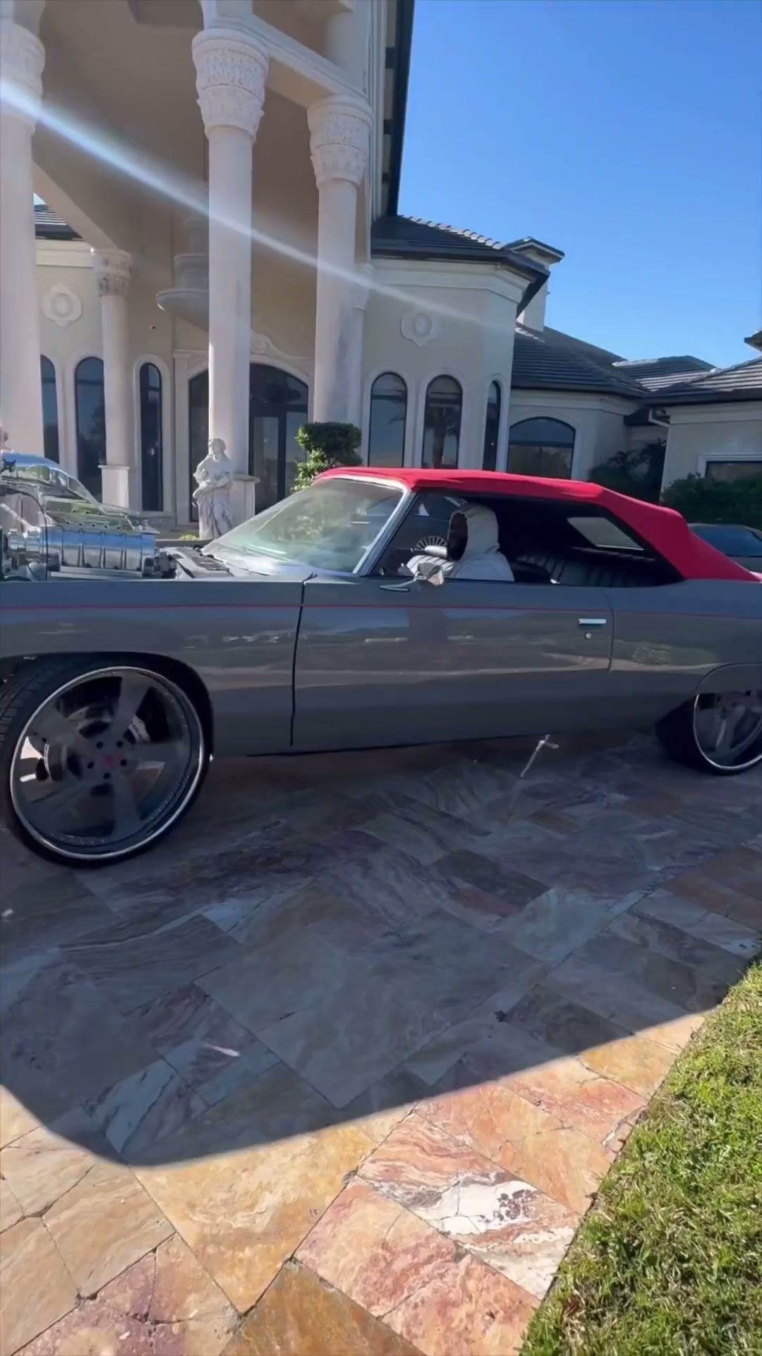 Rick Ross first time driving his supercharged 73 Chevy Donk