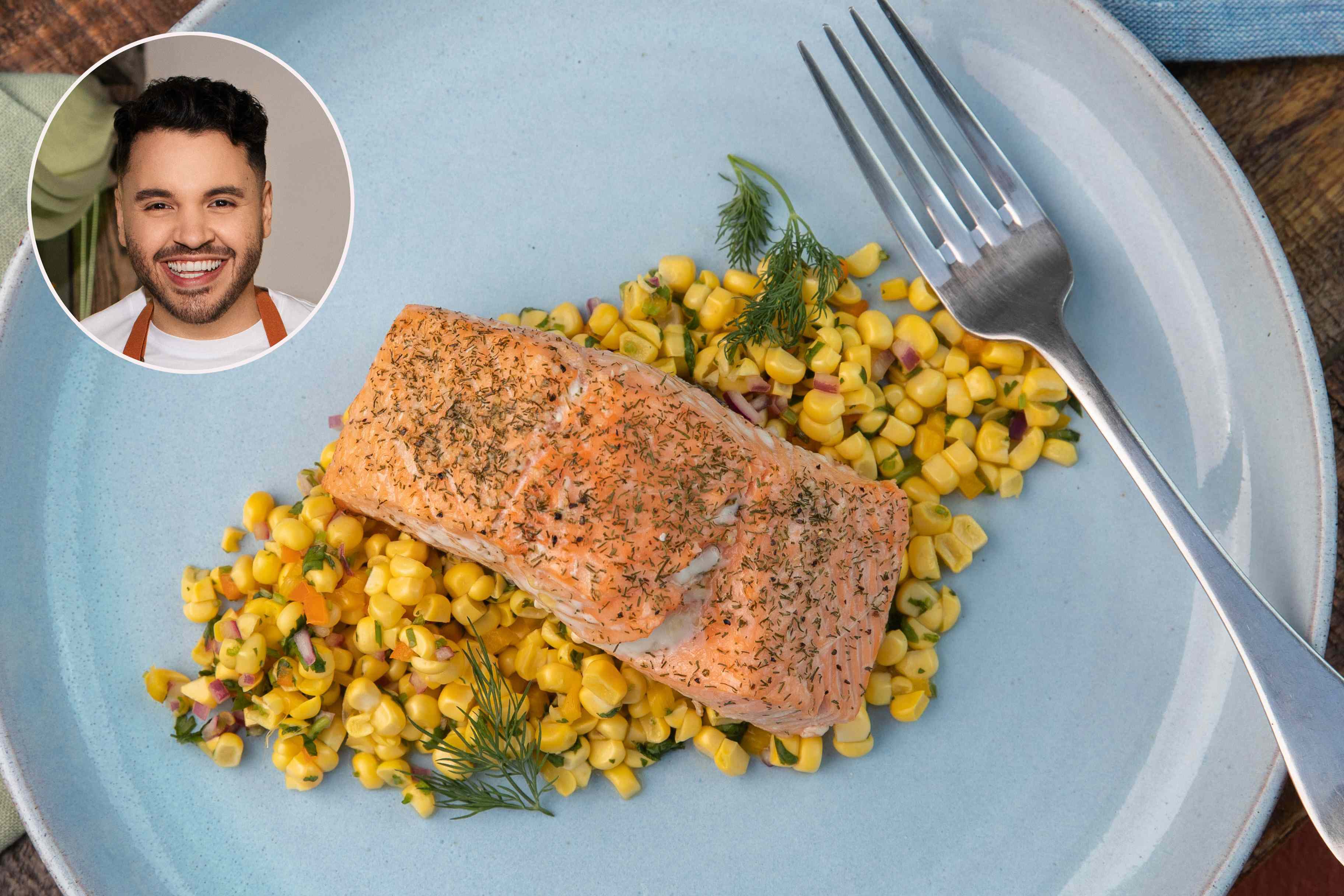 Salmón con salsa cítrica de maíz del chef Chris Valdés