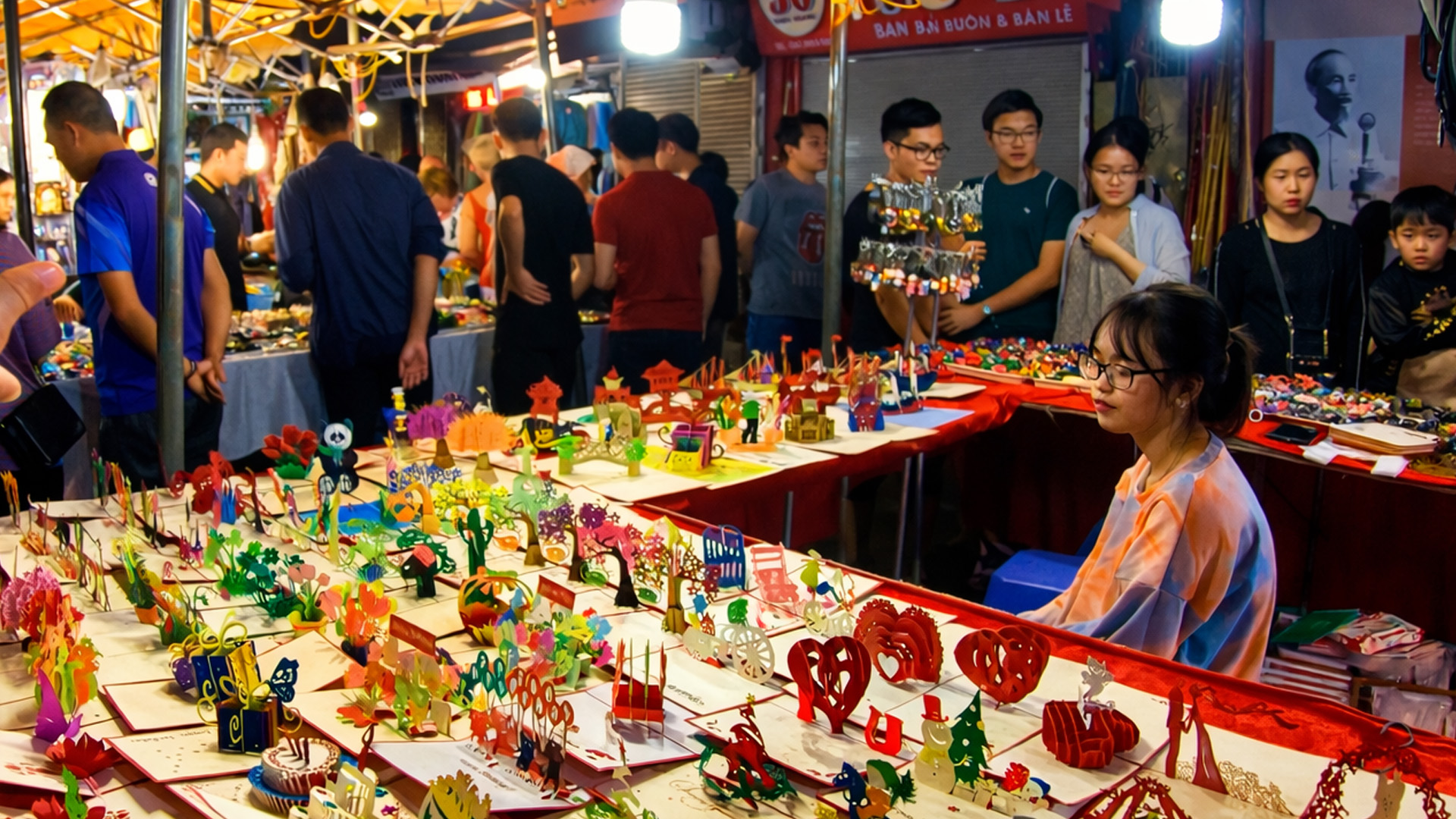 What do you find at Hanoi night market?