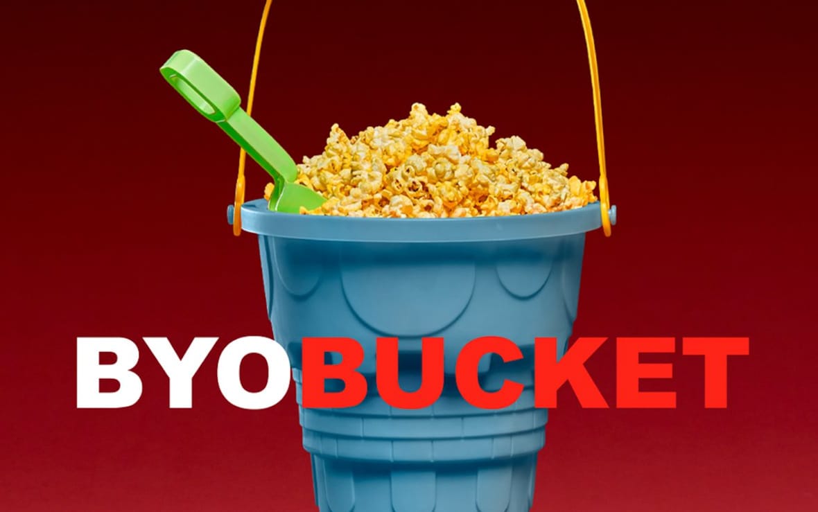 Moviegoers brought their own popcorn buckets, and it was absolutely ...