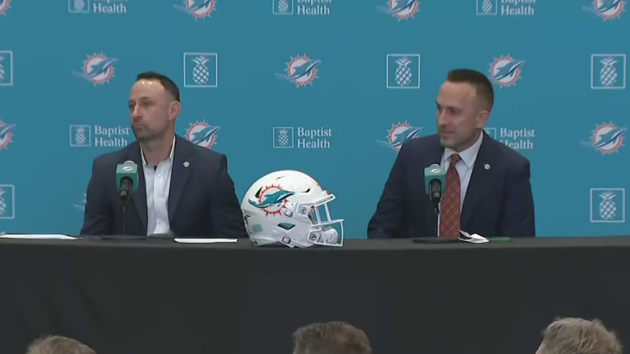 Miami Dolphins introduce head coach Jeff Hafley, general manager Jon ...
