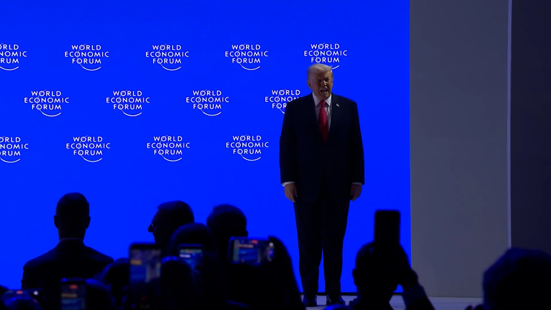 “A few enemies” in the audience, Trump says in Davos speech
