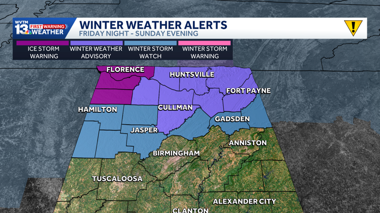 Live updates: Alabama's forecast brings rain, ice and an Arctic blast