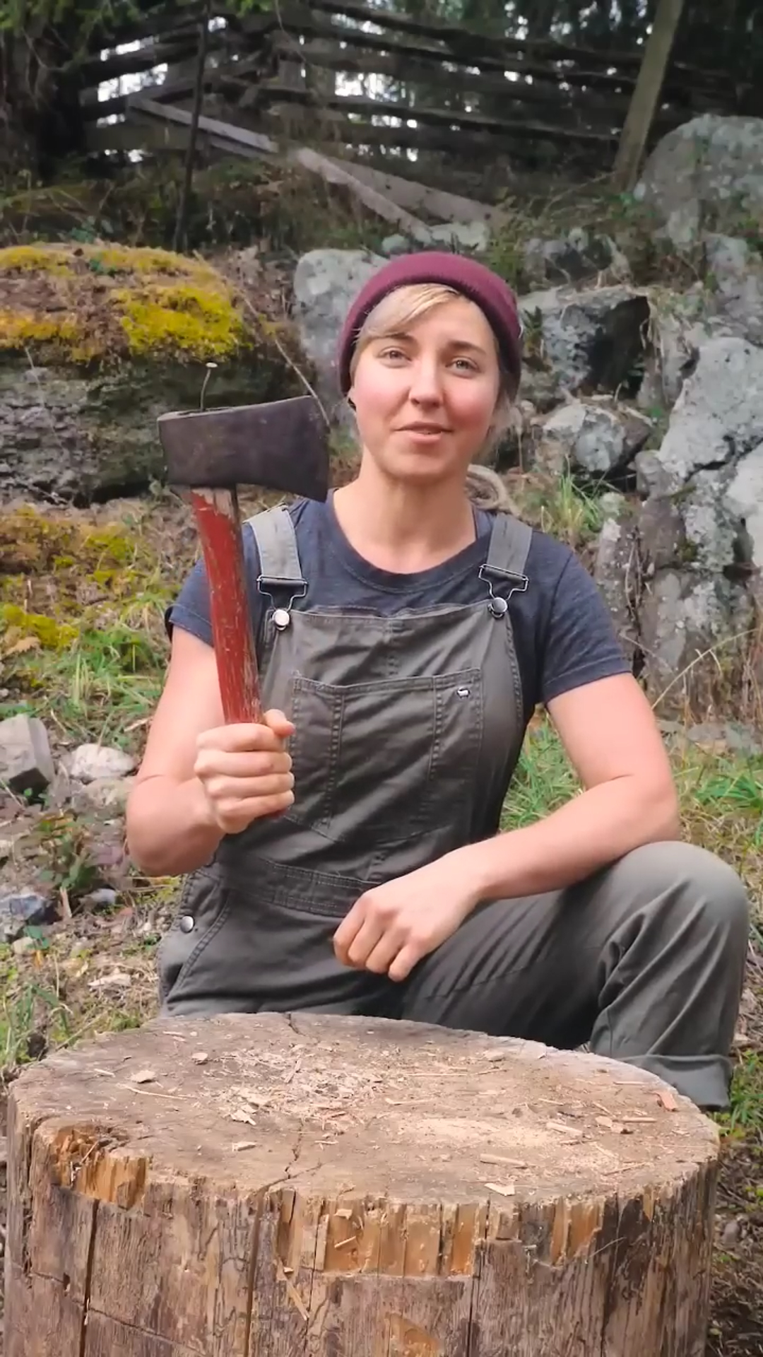 Recycled axe renovation for woodchopping