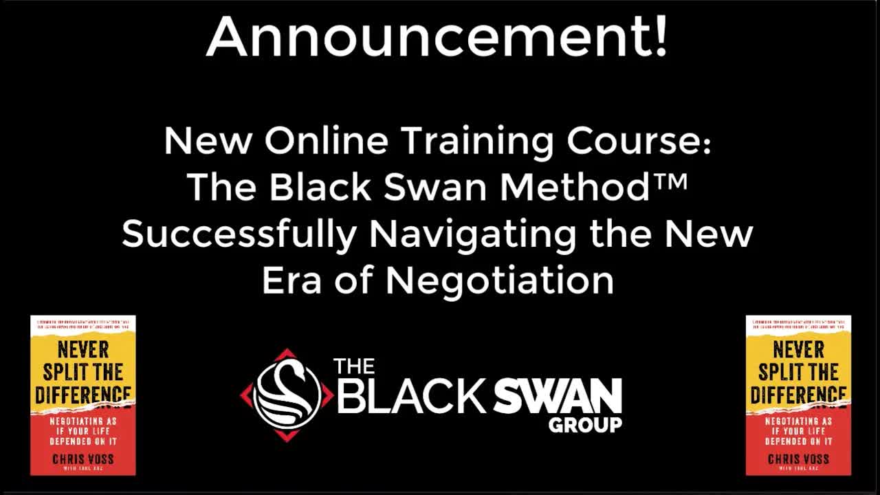 Announcement! New Black Swan Method online: 4 sessions