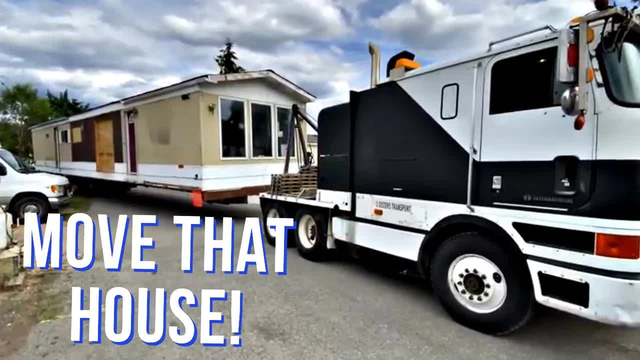 Mobile home had to be moved | Loading the mobile home trailer