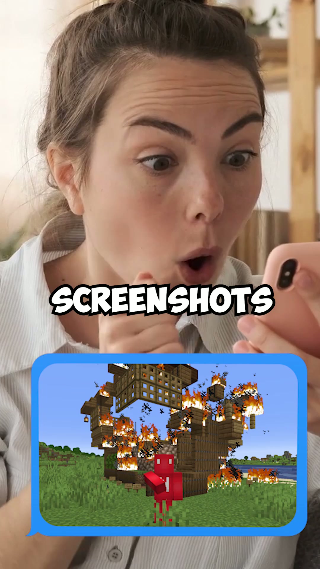 Minecraft pranking friend's house (but not really)