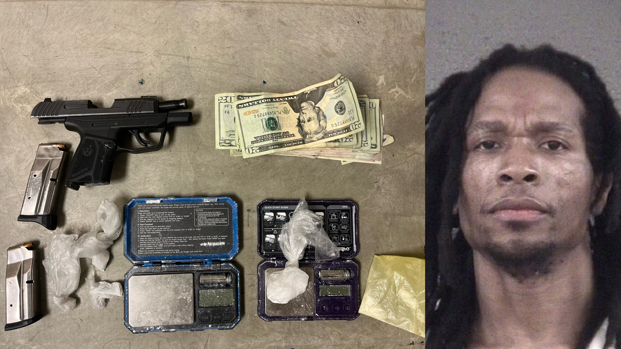 Man arrested on federal warrant, faces gun and drug charges