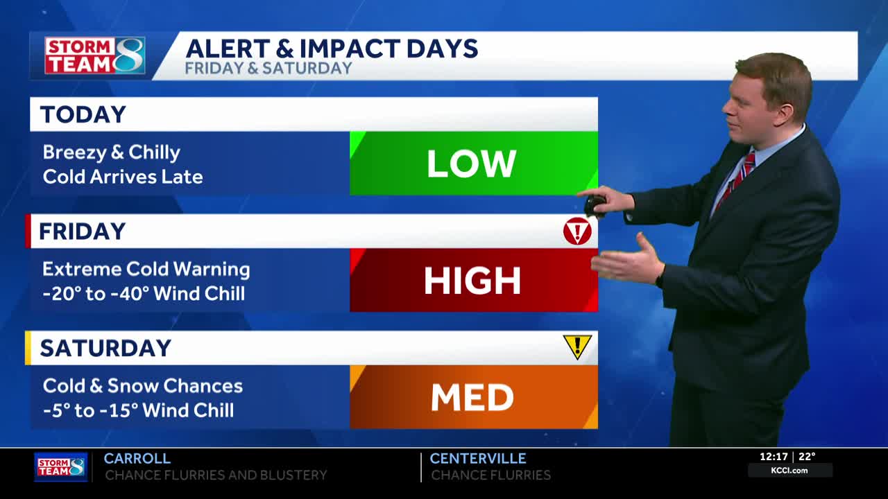 Iowa weather: Dangerously cold wind chills settle in for the end of the ...