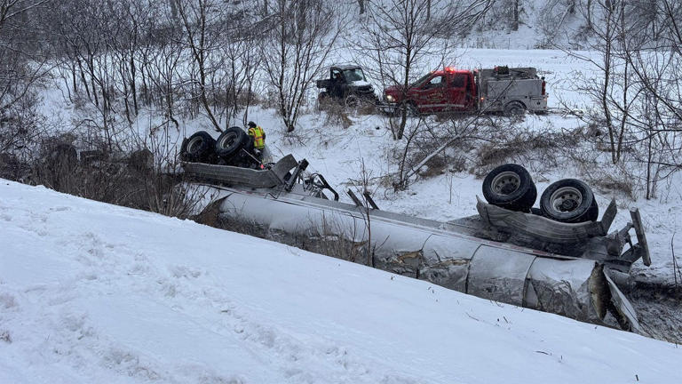 Wisconsin milk tanker crash; driver injured, dairy spilled