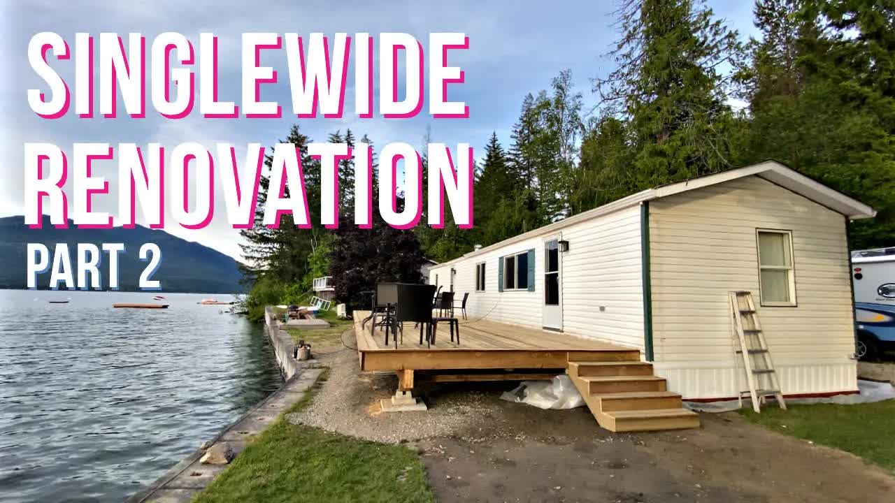 Singlewide mobile home renovation | Lake home makeover