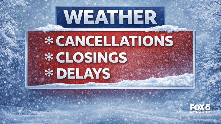 Snow storm: Cancellations, delays & closings in metro Atlanta, North ...