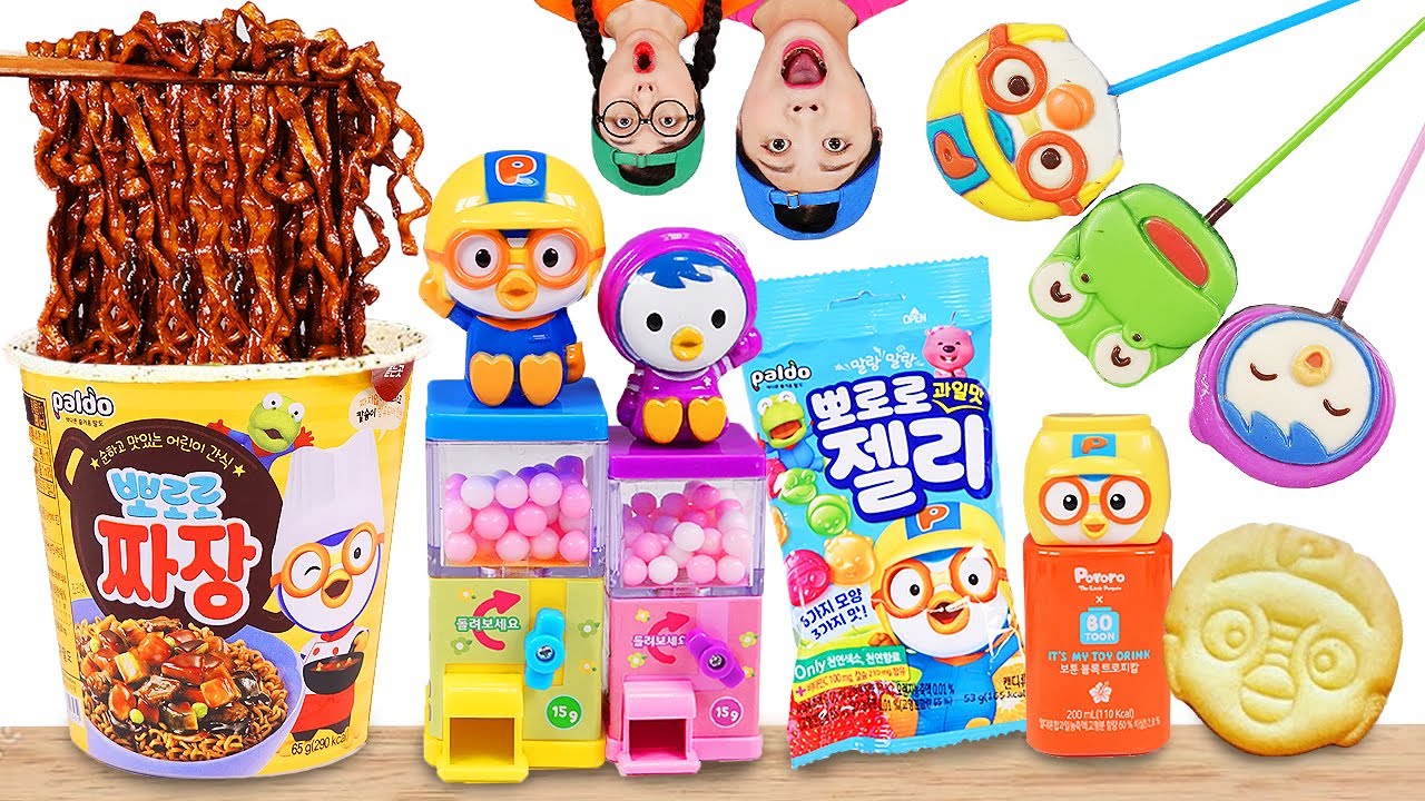 Mukbang Pororo food candy jelly 뽀로로 짜장면 젤리 먹방 DONA 도나