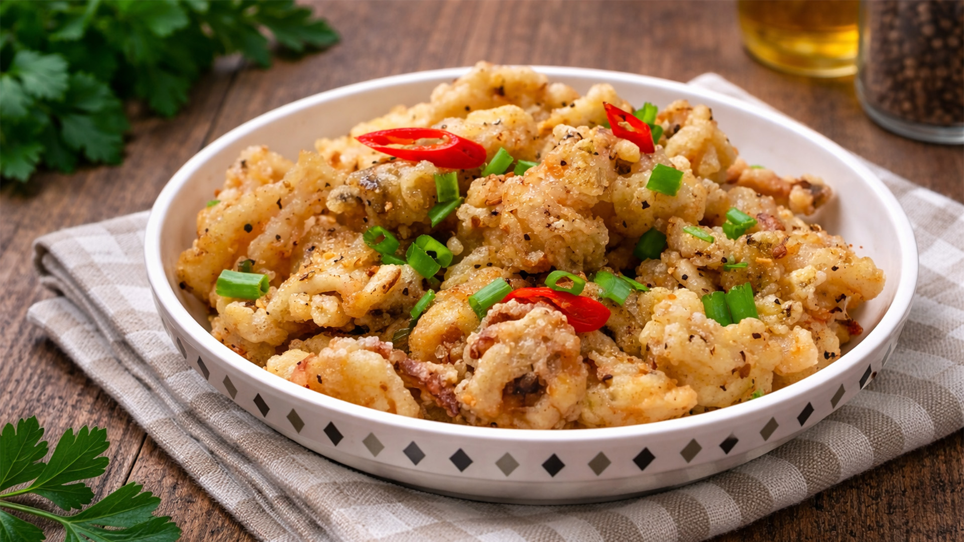 Salt and pepper calamari with light crunch