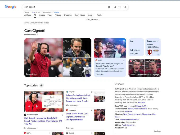 Curt Cignetti 'Google me,' explained: Revisiting Indiana coach's iconic ...