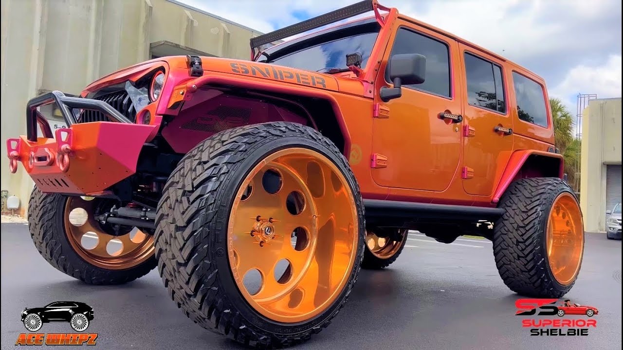 KODAK BLACK's right-hand drive outrageous Jeep Wrangler on rosegold 28 ...