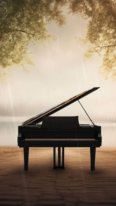 Beautiful relaxing piano music with rain sounds