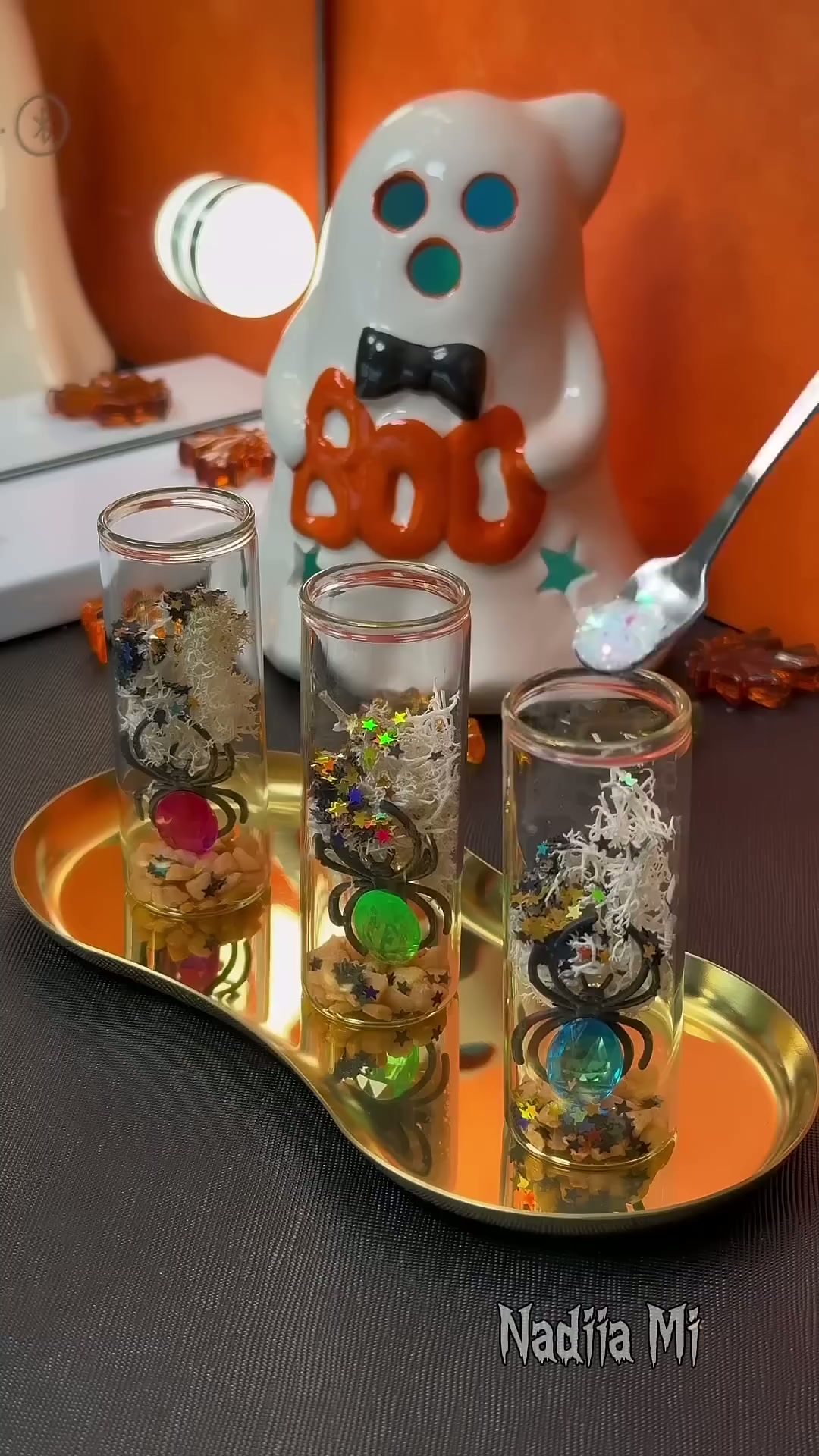 Spooky mini water candle DIY 🕷️ Halloween ASMR