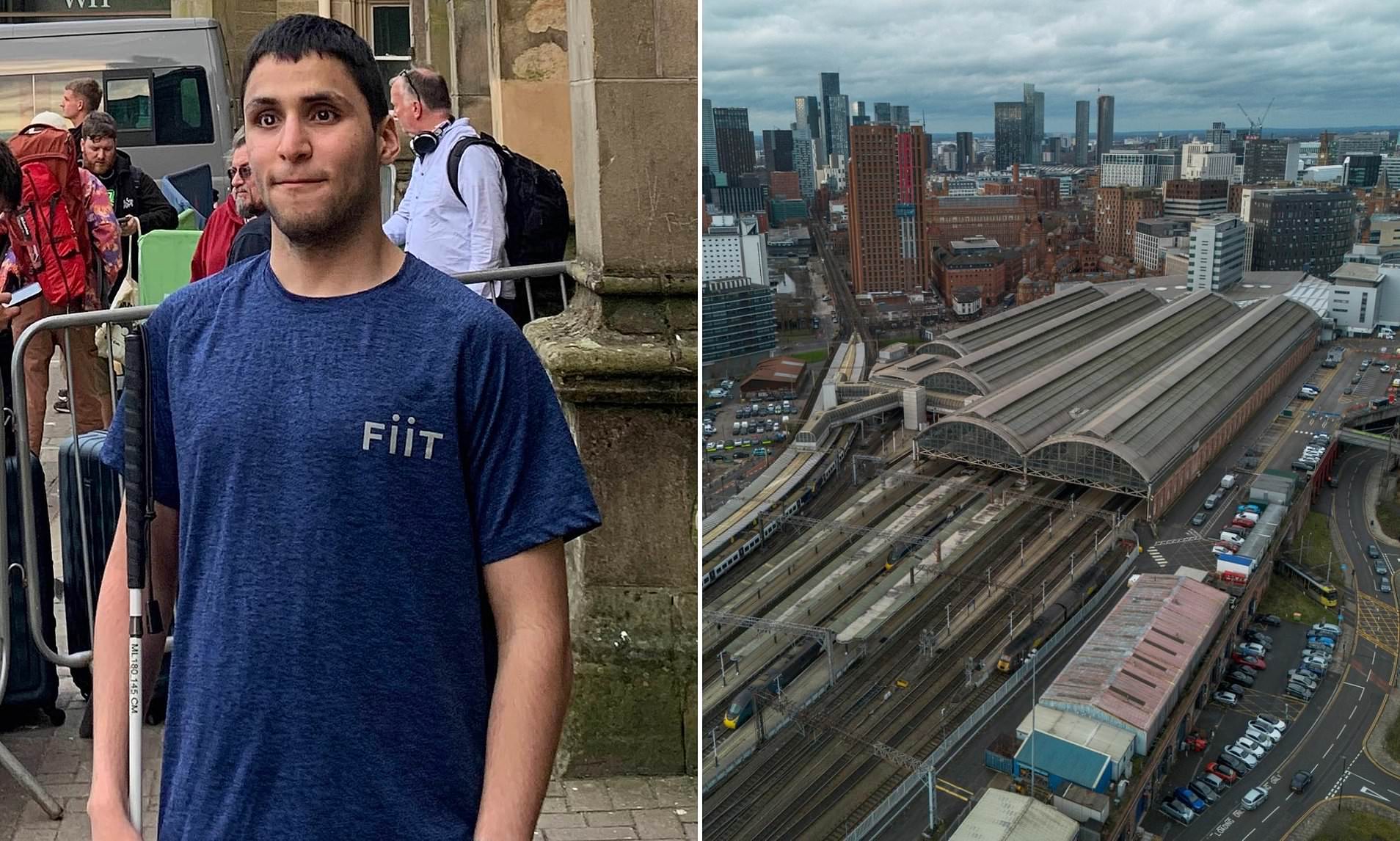 Blind student who fell onto train tracks when station assistance failed ...