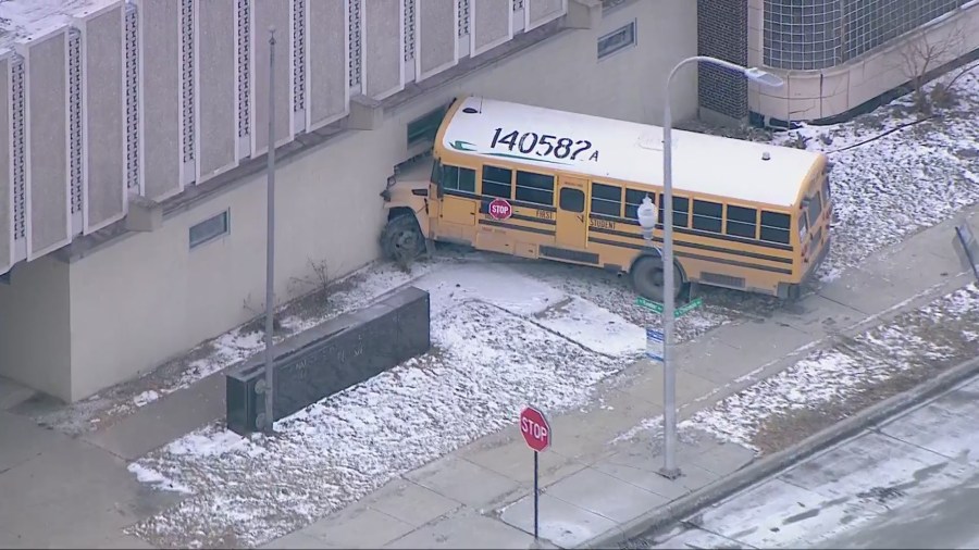 School bus crashes into building on West Side