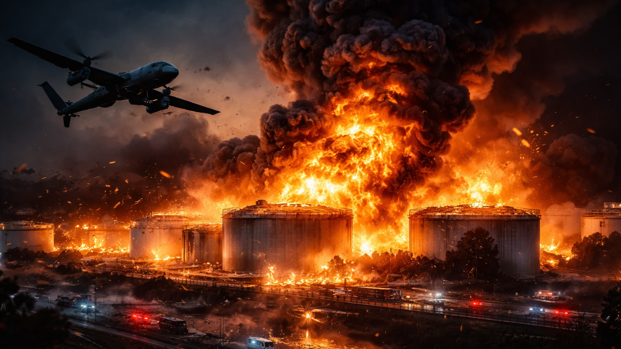 Ukraine’s drone strike ignites Russian oil port in deadly blast