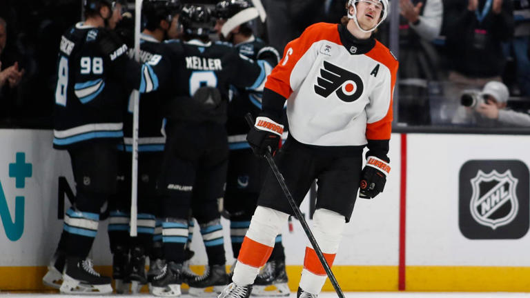 Flyers see early 3-goal lead vanish in overtime loss to Mammoth for 7th ...