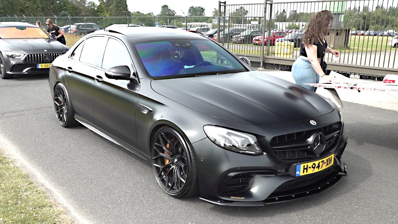 Mercedes performance car delivers powerful accelerations and exhaust fire