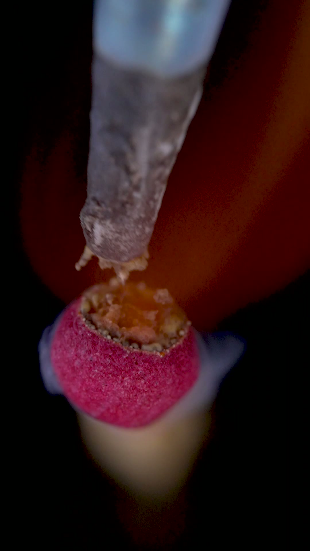 Macro match burning in slow motion