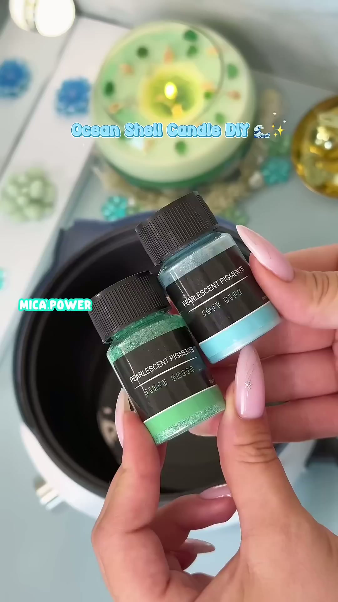 Seashell candle DIY 🌊 | Relaxing ASMR candle making 🤍