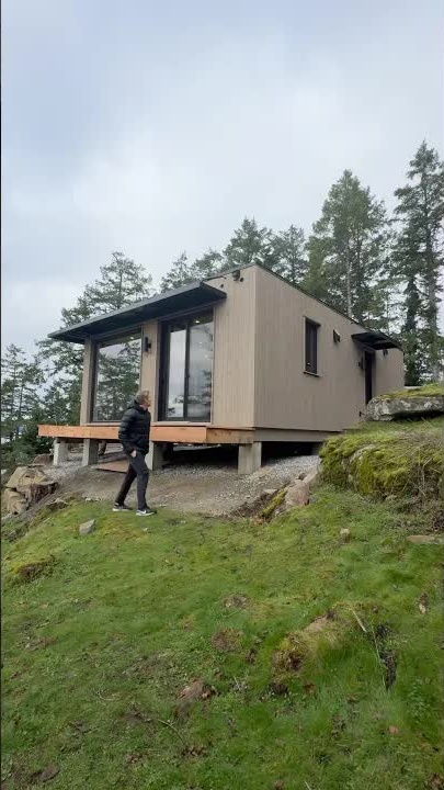 Touring a 600 square foot prefab home with a big view! #hometour
