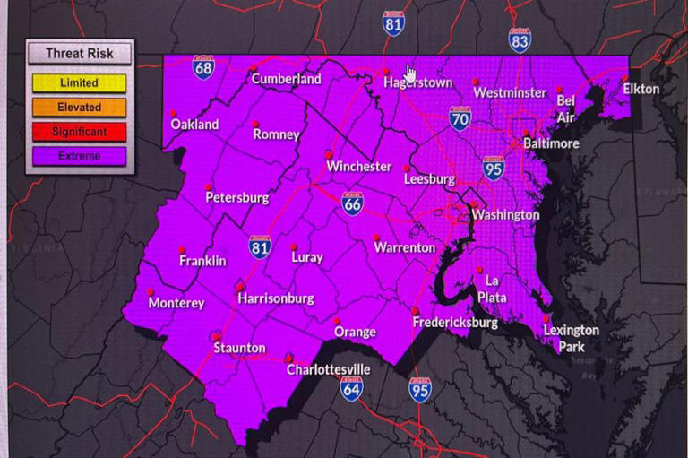 Terrifying purple map shows 1,500-mile wall of snow as 16 inches to ...