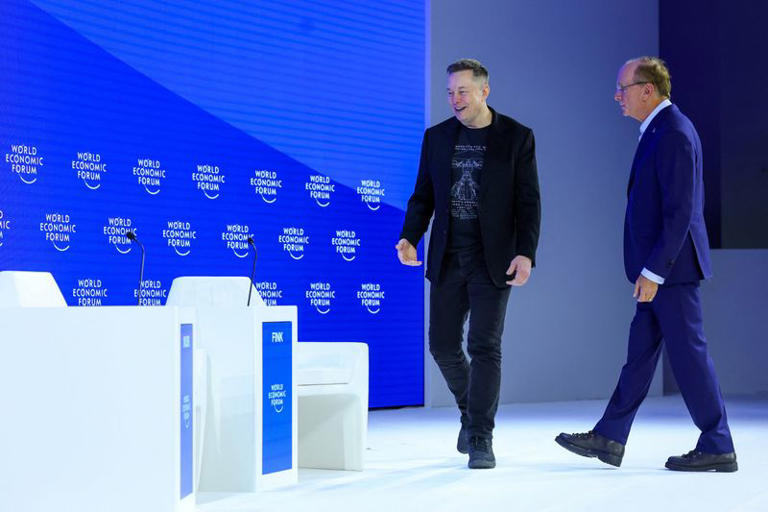 In Davos debut, Musk says US tariffs make solar power a challenge