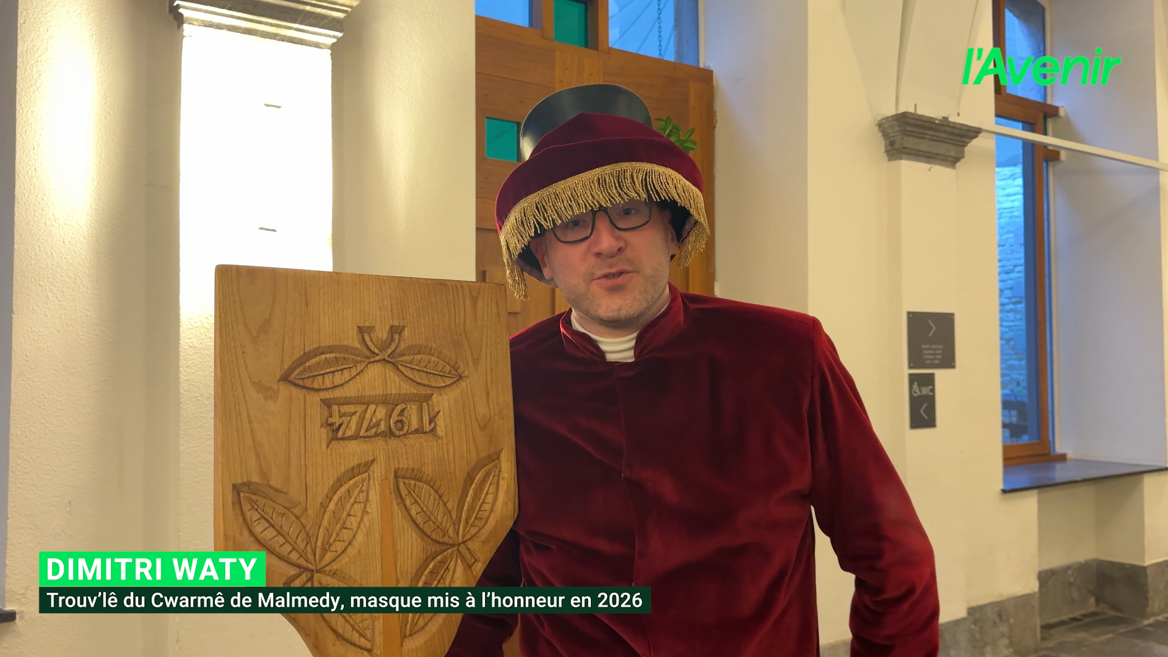 Dimitri Waty, le Trouv'lê du Cwarmê de Malmedy et masque traditionnel ...