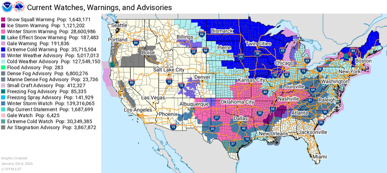 Snowstorm updates. Latest forecast on this weekend's icy winter storm