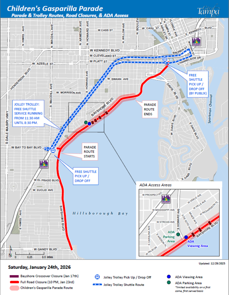 Children's Gasparilla: Road closures and schedule