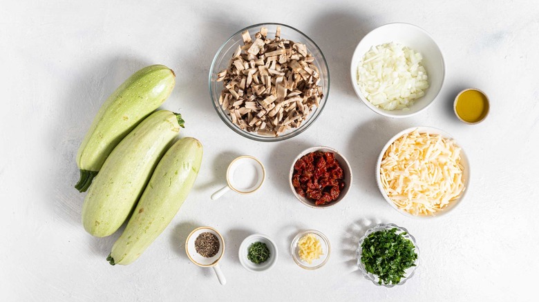 Cheesy mushroom zucchini boats recipe