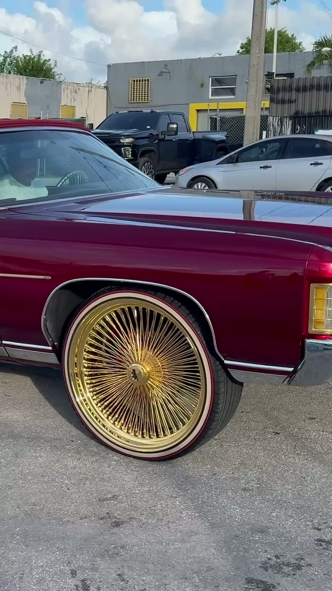 Candy red 71 Chevy vert on gold 24’s Daytons