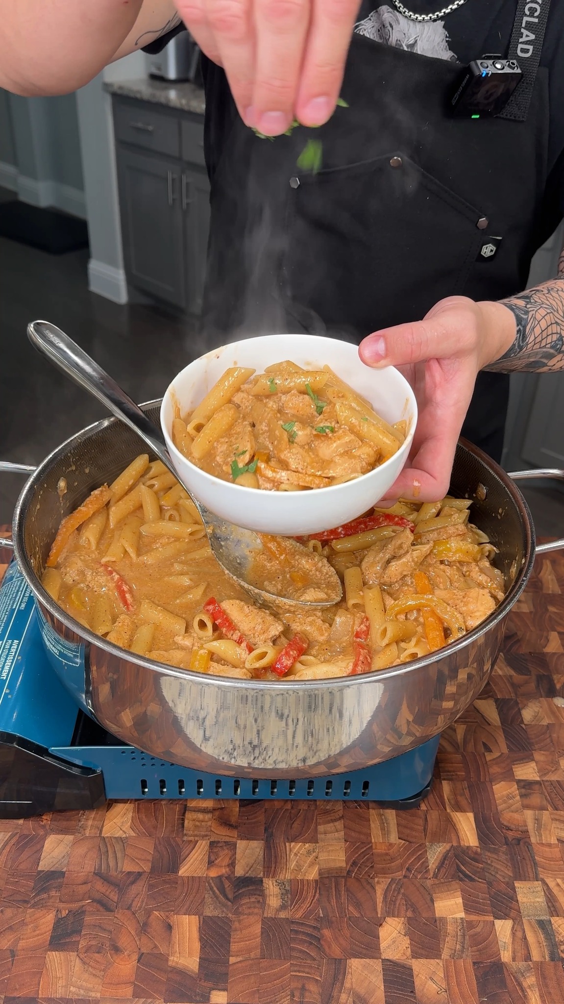 One-pot chicken fajita pasta