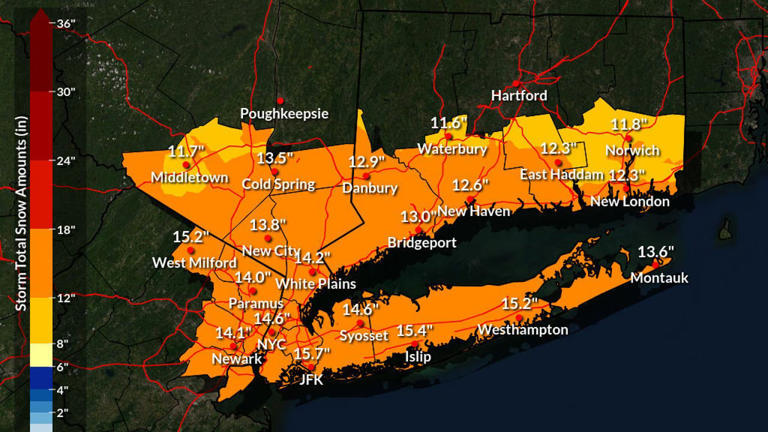 Up to 16 inches of snow possible in NYC, NJ: Latest storm forecast ...